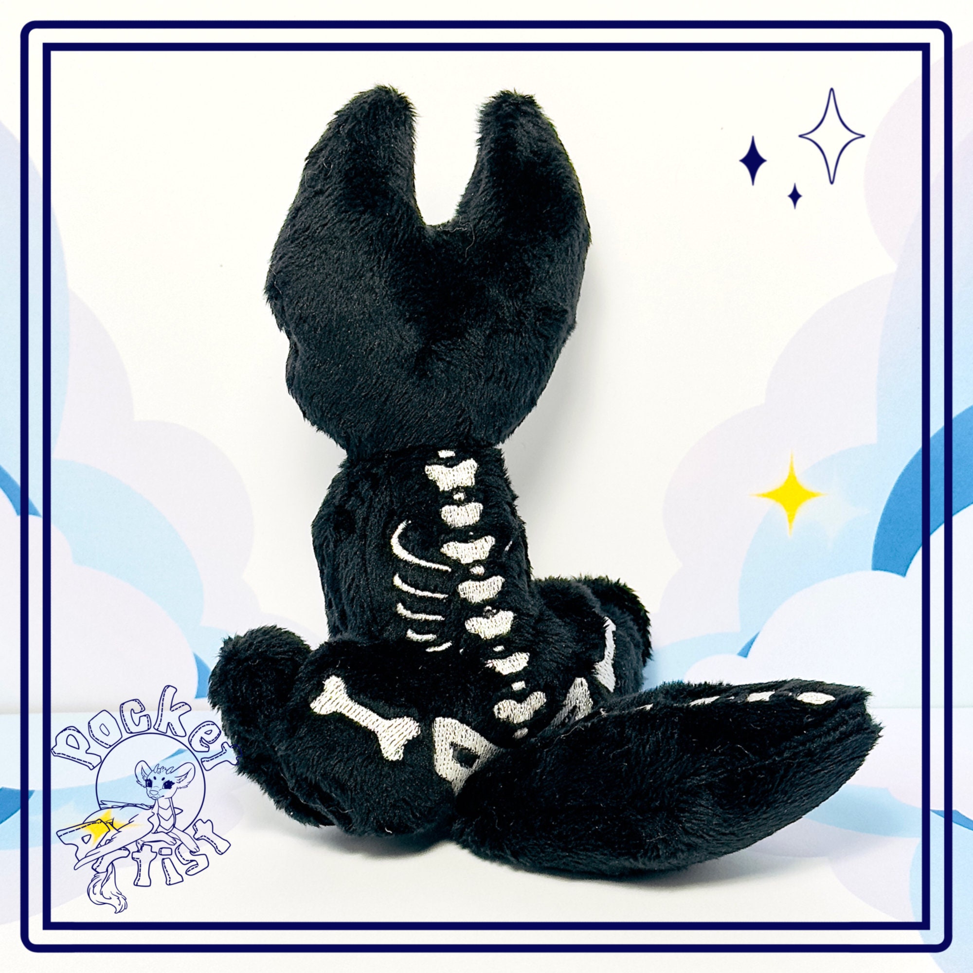 ITH 3D Sitting Beanie: Skeleton Fox Stuffed Plush Stuffie - Etsy