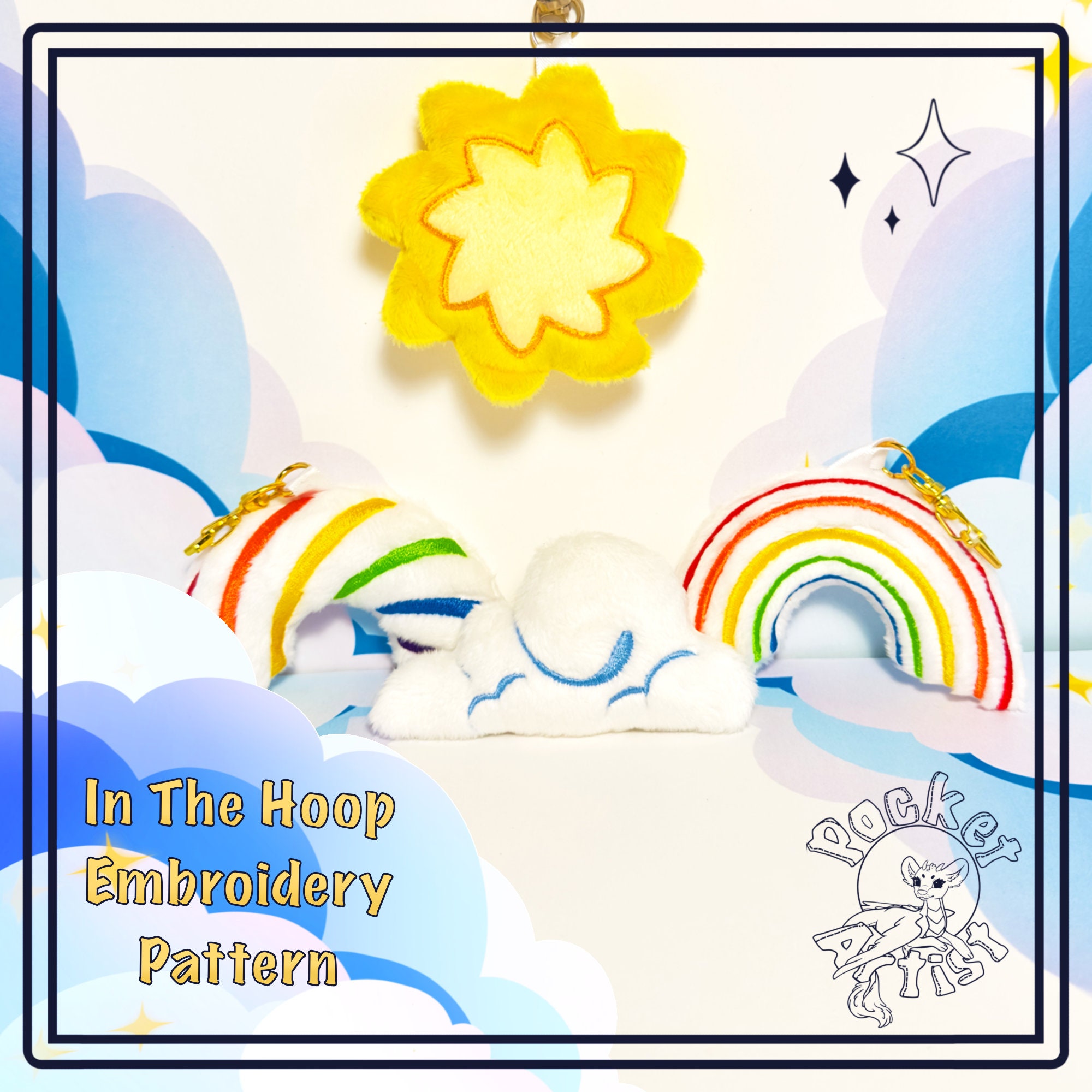 ITH Sky Pack Stuffed Plush Stuffie Keychain 4x4, 5x7, 6x10 Hoops in the ...