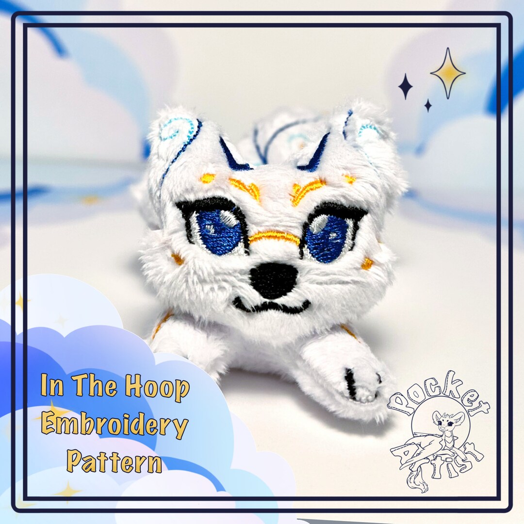 ITH 3D Laying Beanie: Starry Aurora Fox Stuffed Plush Keychain 4x4, 5x7 ...