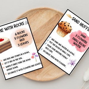 Mud Kitchen Recipe Cards, Pretend Play, Outdoor Forest School, Learning ...