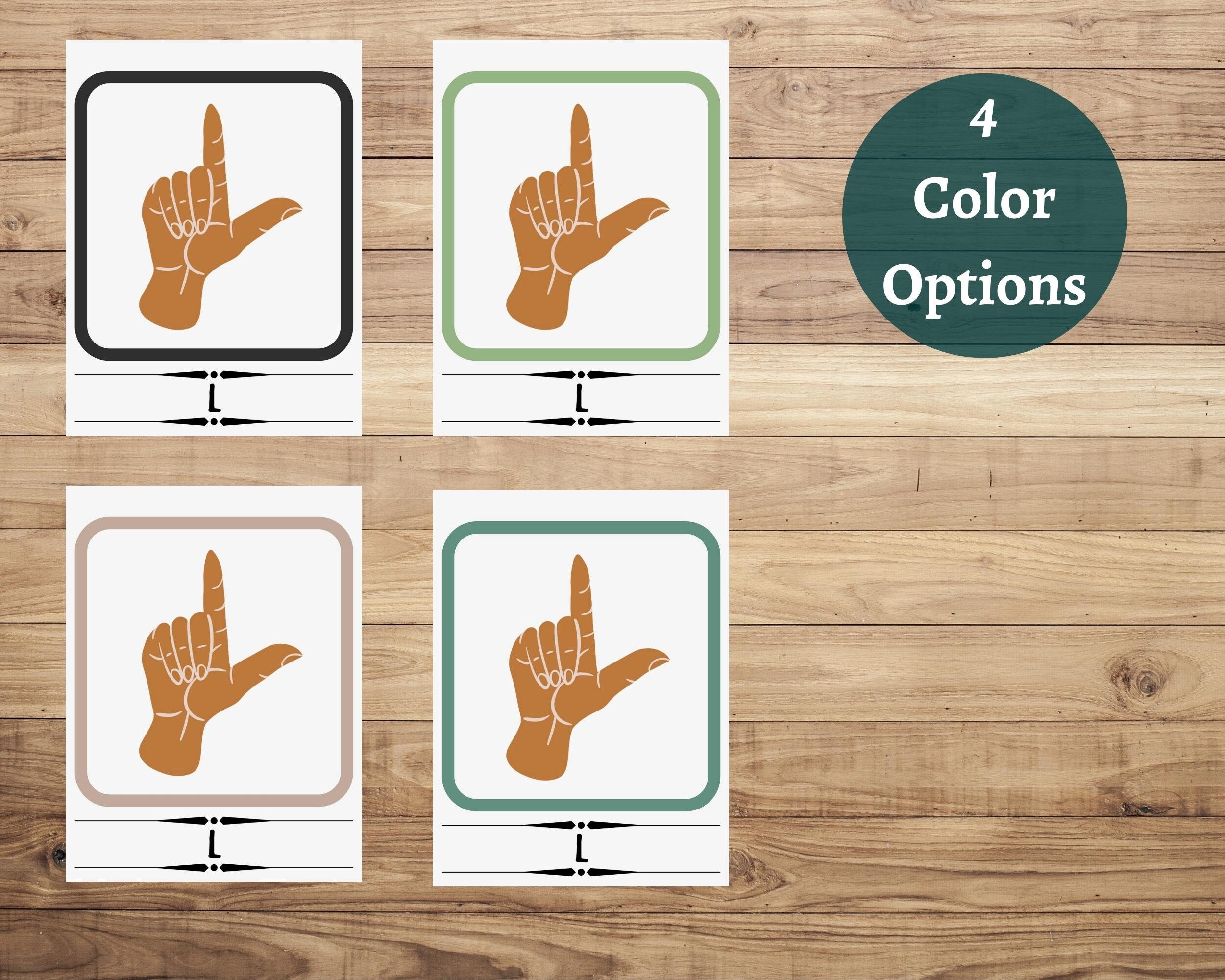 American Sign Language Flashcards, ASL ABC Flashcards, Alphabet ...