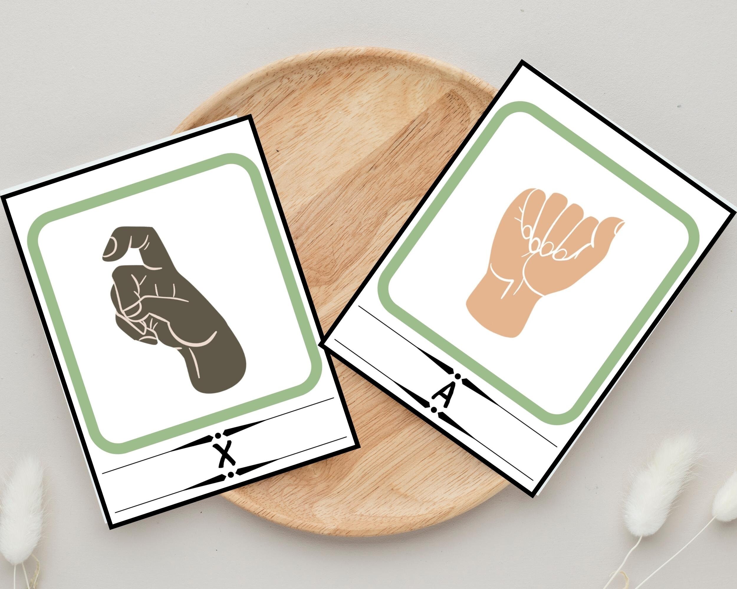 American Sign Language Flashcards, ASL ABC Flashcards, Alphabet ...