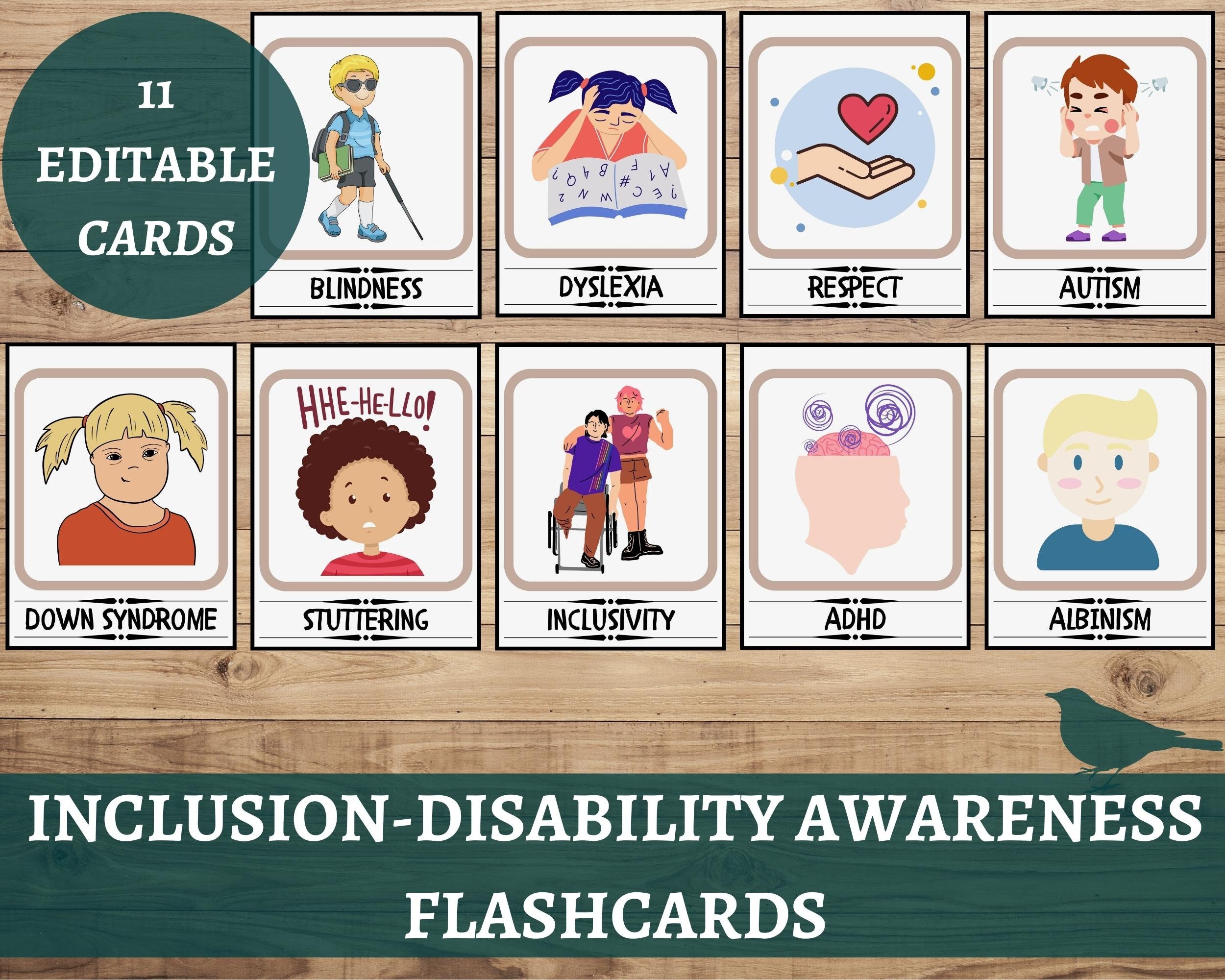 Inclusion Equality Flash Cards, Everyone is Welcome, Down Syndrome ...