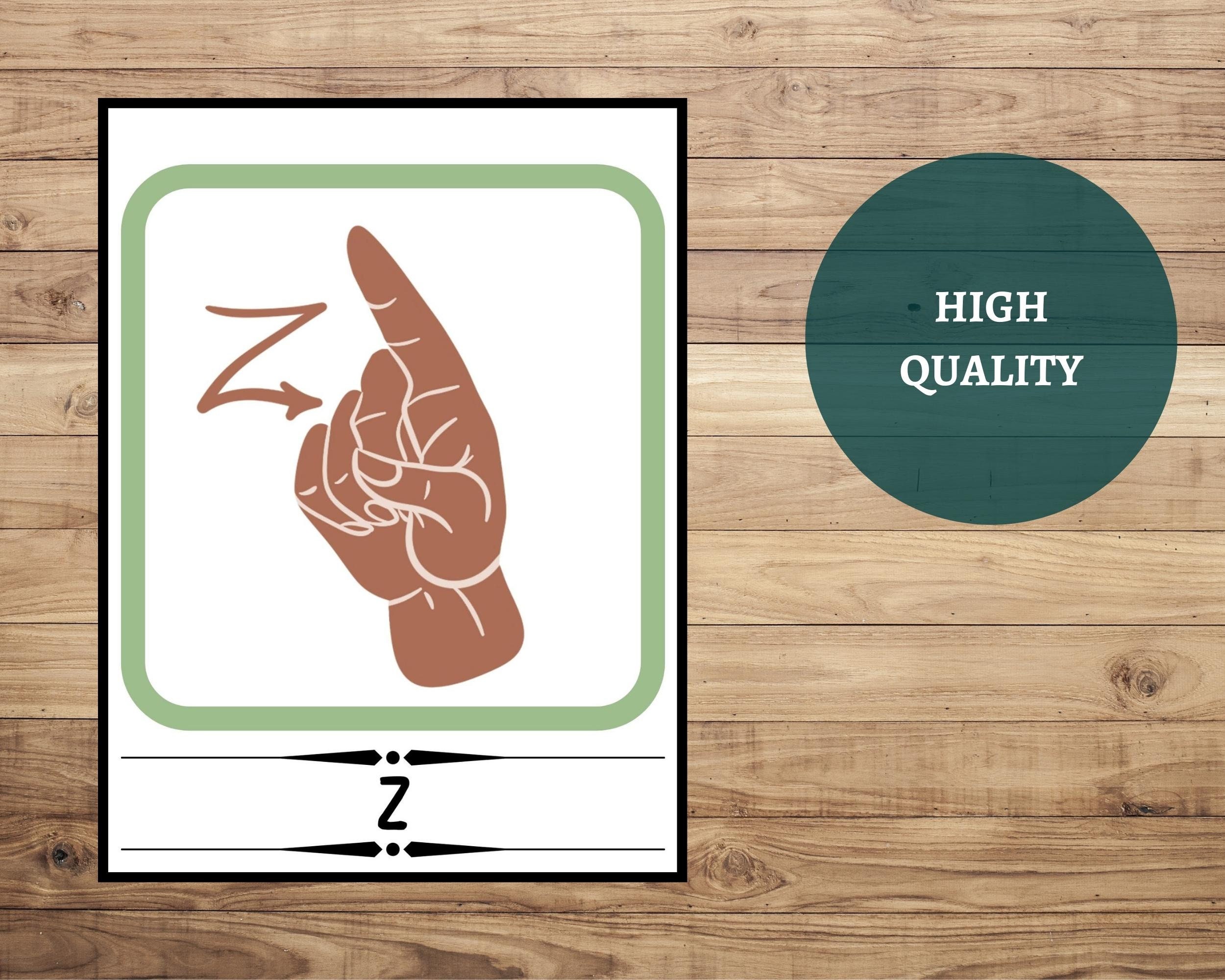 American Sign Language Flashcards, ASL ABC Flashcards, Alphabet ...