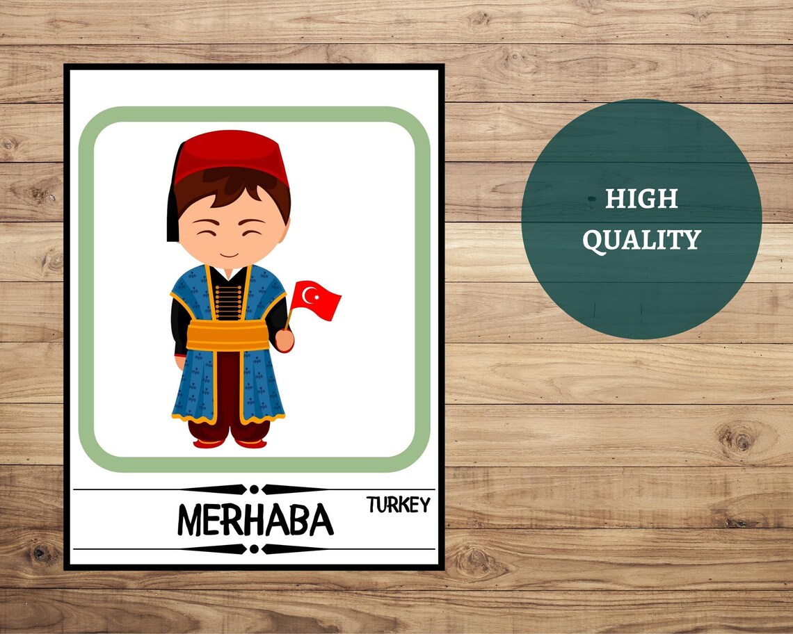 Hello Around the World Flag Flashcards With Kids, Country and Flag ...