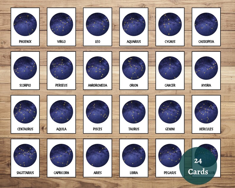 Constellations Cards, Star, Space, Solar System, Astronomy, Flash Cards ...