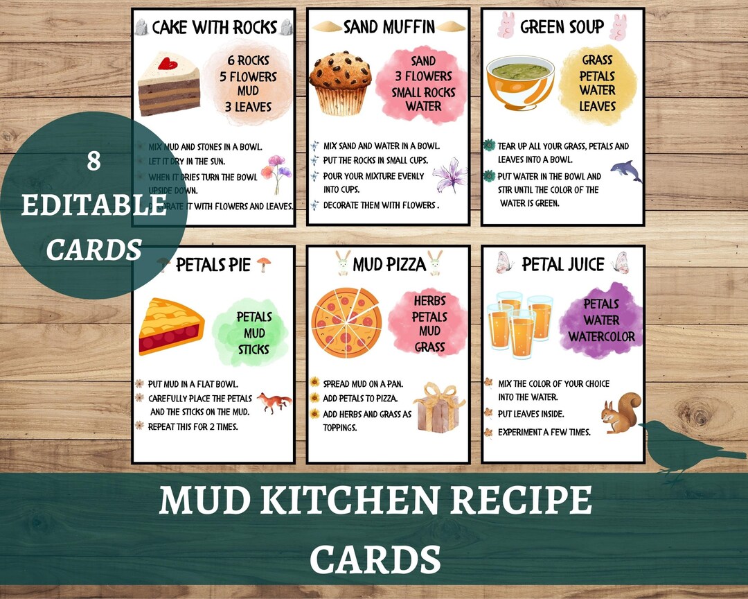 Mud Kitchen Recipe Cards, Pretend Play, Outdoor Forest School, Learning ...