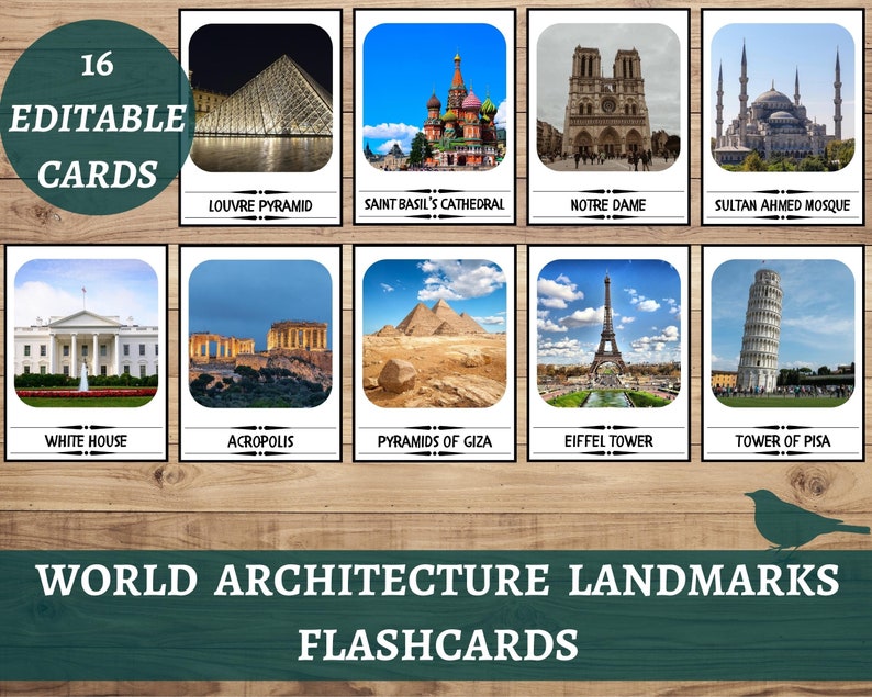 World Famous Architecture Landmarks Flashcards, Destinations Landmark ...