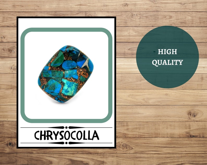 Gemstones Minerals and Crystals Montessori Flashcards, Nomenclature ...