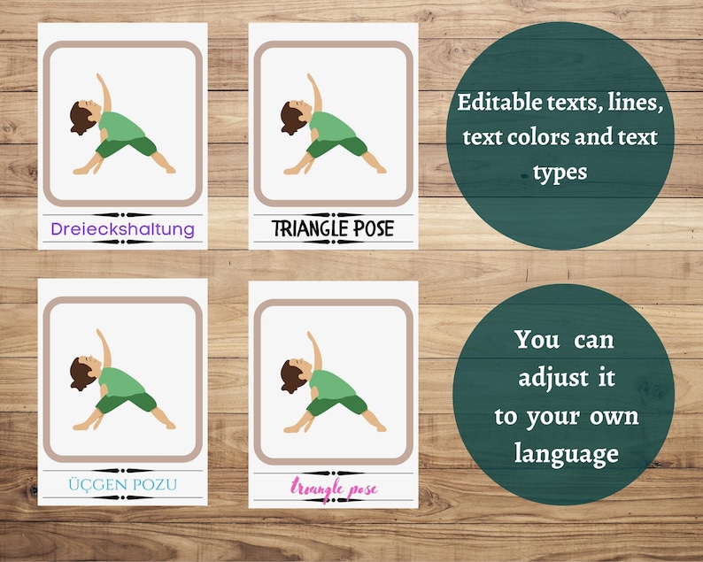 Kids Yoga Poses Flash Cards, Mindfulness Meditation, Room Decor, Home ...