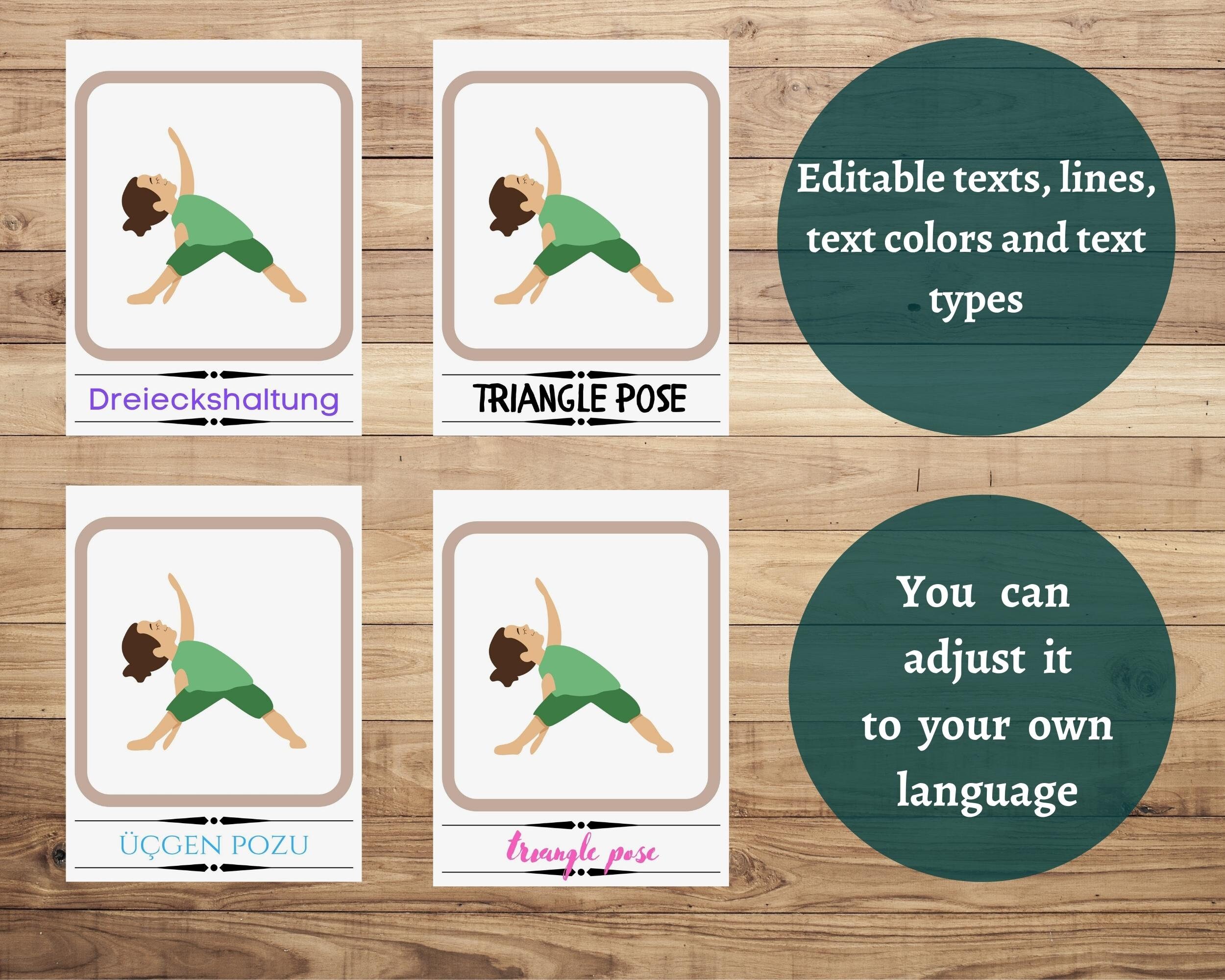Kids Yoga Poses Flash Cards, Mindfulness Meditation, Room Decor, Home ...