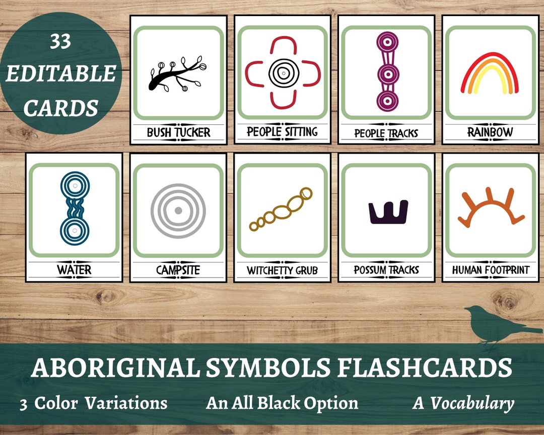 Indigenous Australian Aboriginal Symbol Flashcards Flash Cards ...