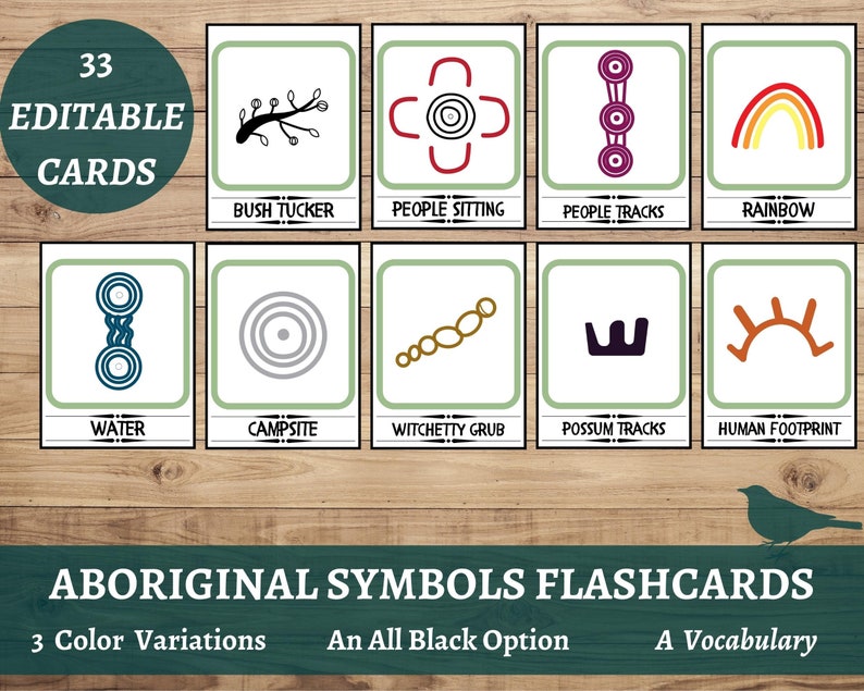 Indigenous Australian Aboriginal Symbol Flashcards Flash Cards ...