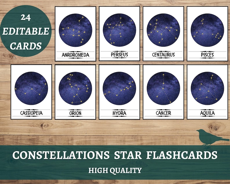 Constellations Cards, Star, Space, Solar System, Astronomy, Flash Cards ...