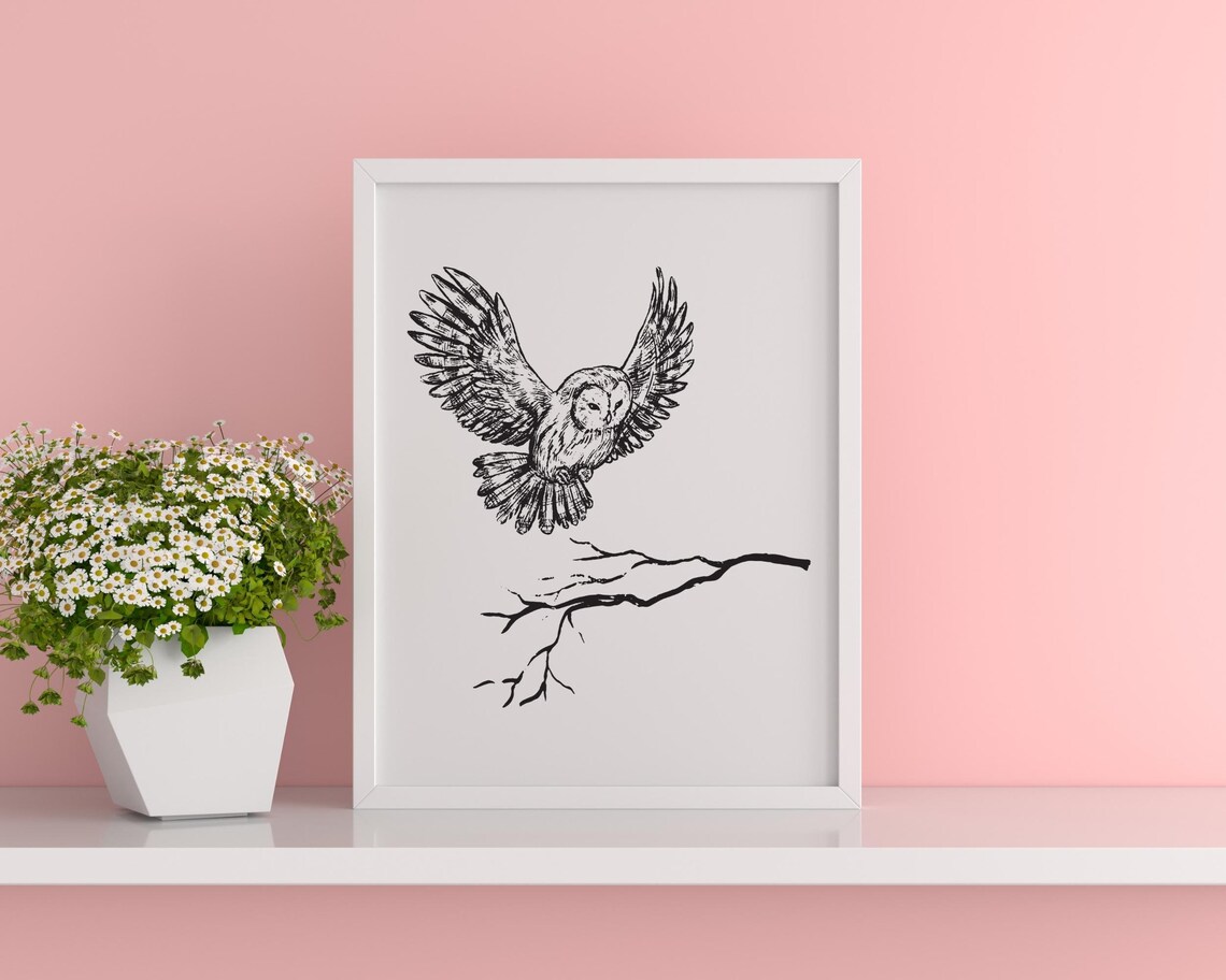 Realistic Owl in Flight Svg, Cute Owl Svg Png Circuit Clipart Cut File ...