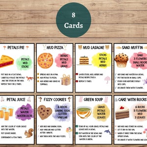 Mud Kitchen Recipe Cards, Pretend Play, Outdoor Forest School, Learning ...