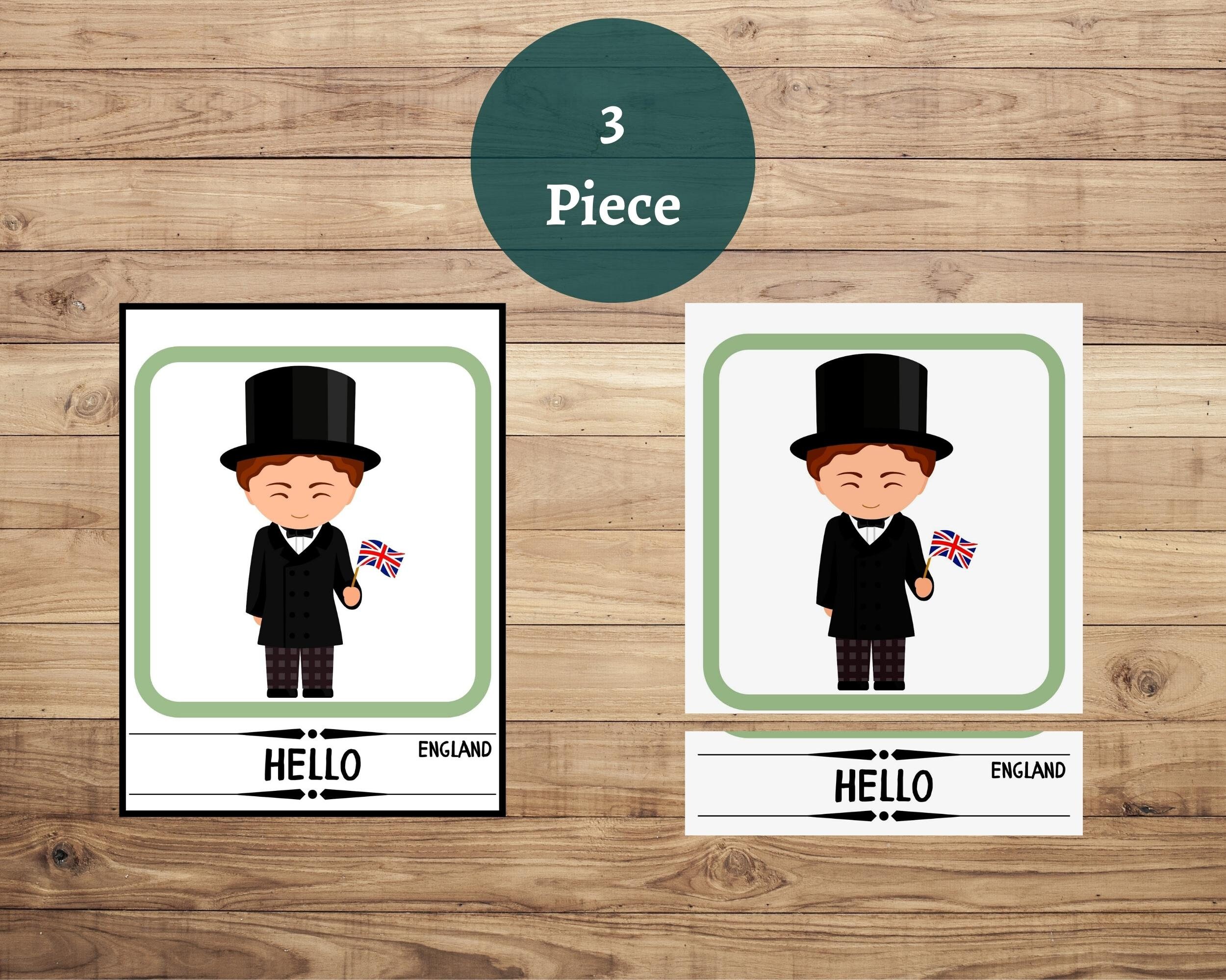 Hello Around the World Flag Flashcards With Kids, Country and Flag ...