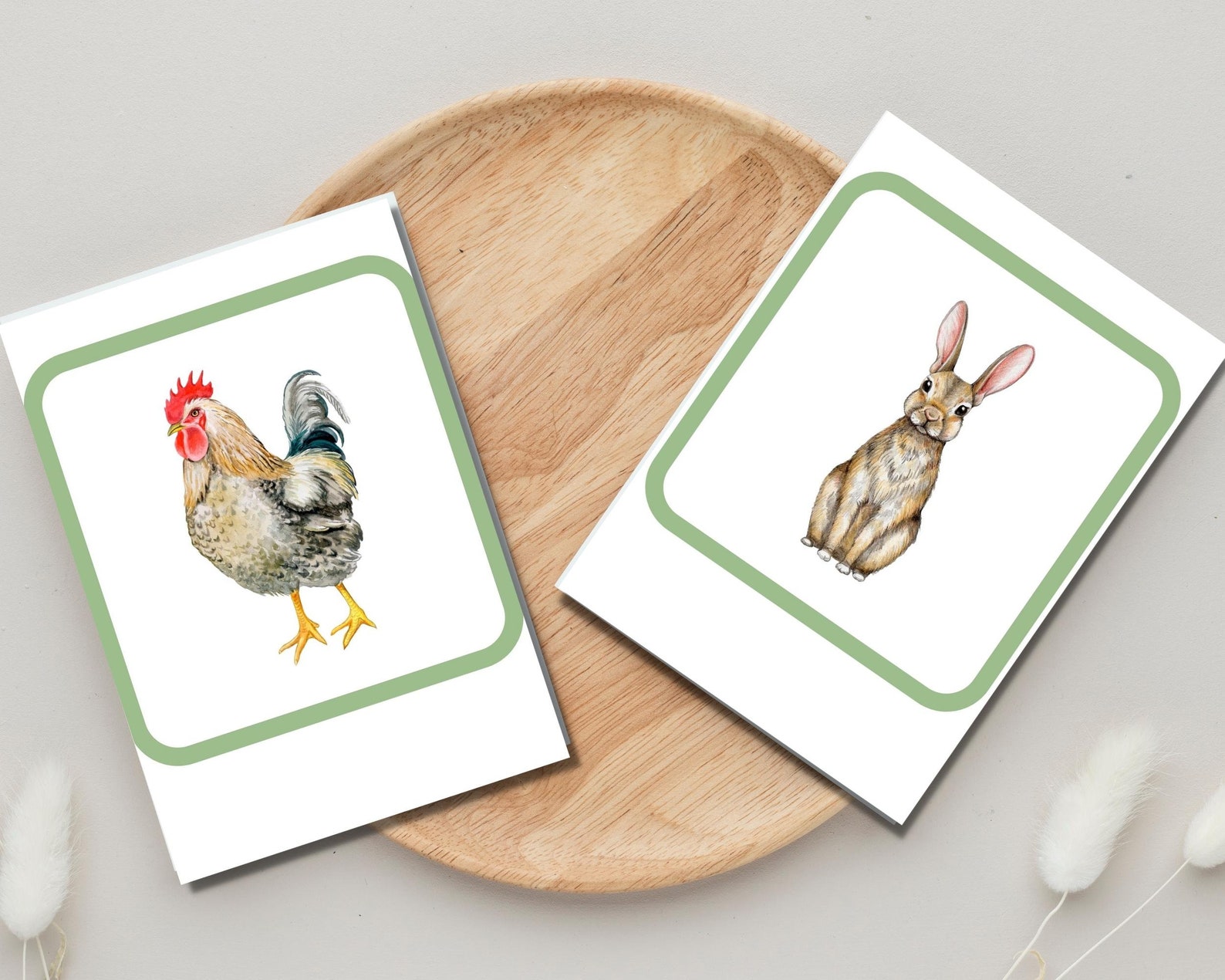 Farm Animals Flash Cards, Pet Flash Cards, Editable Printable Cards ...