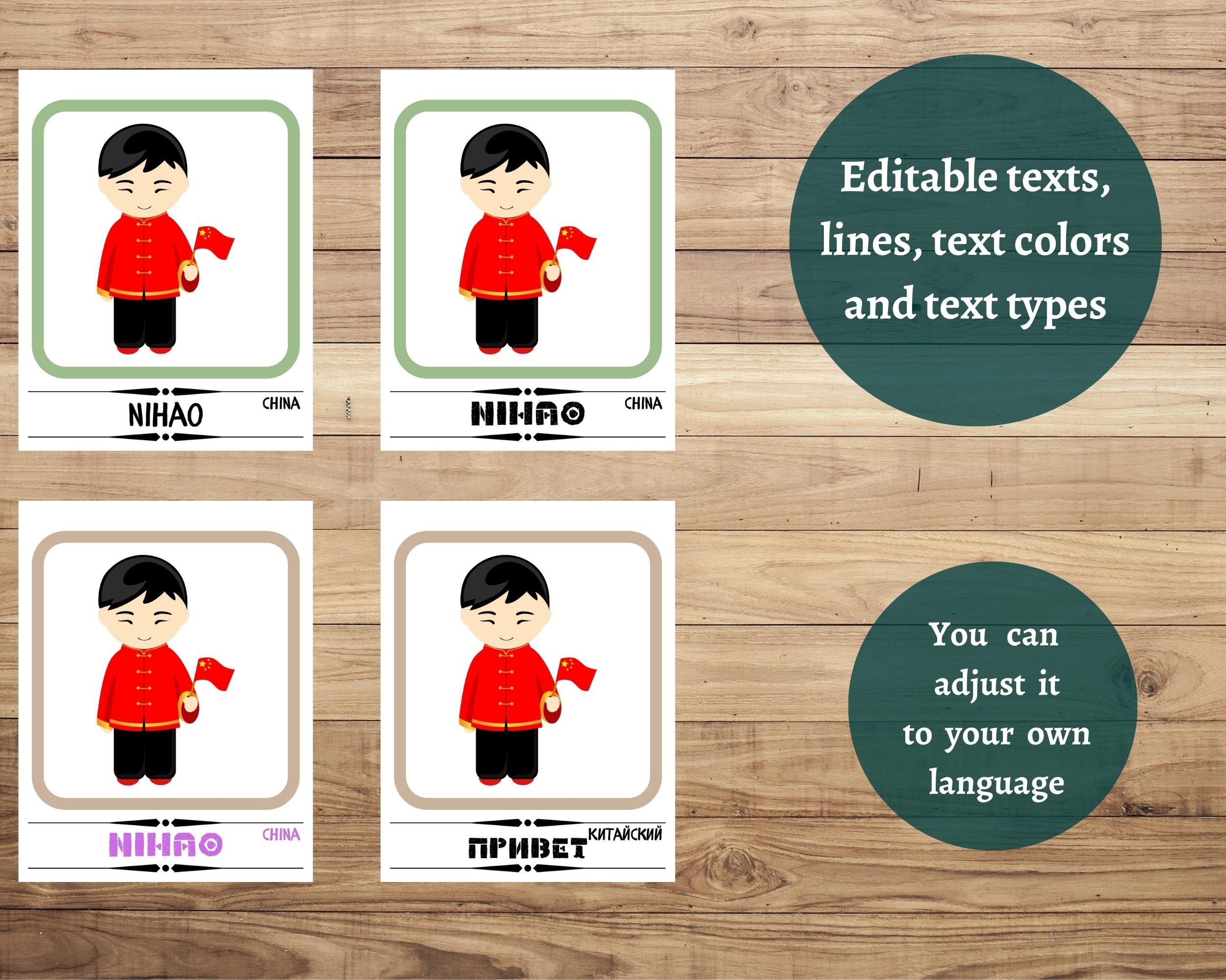 Hello Around the World Flag Flashcards With Kids, Country and Flag ...