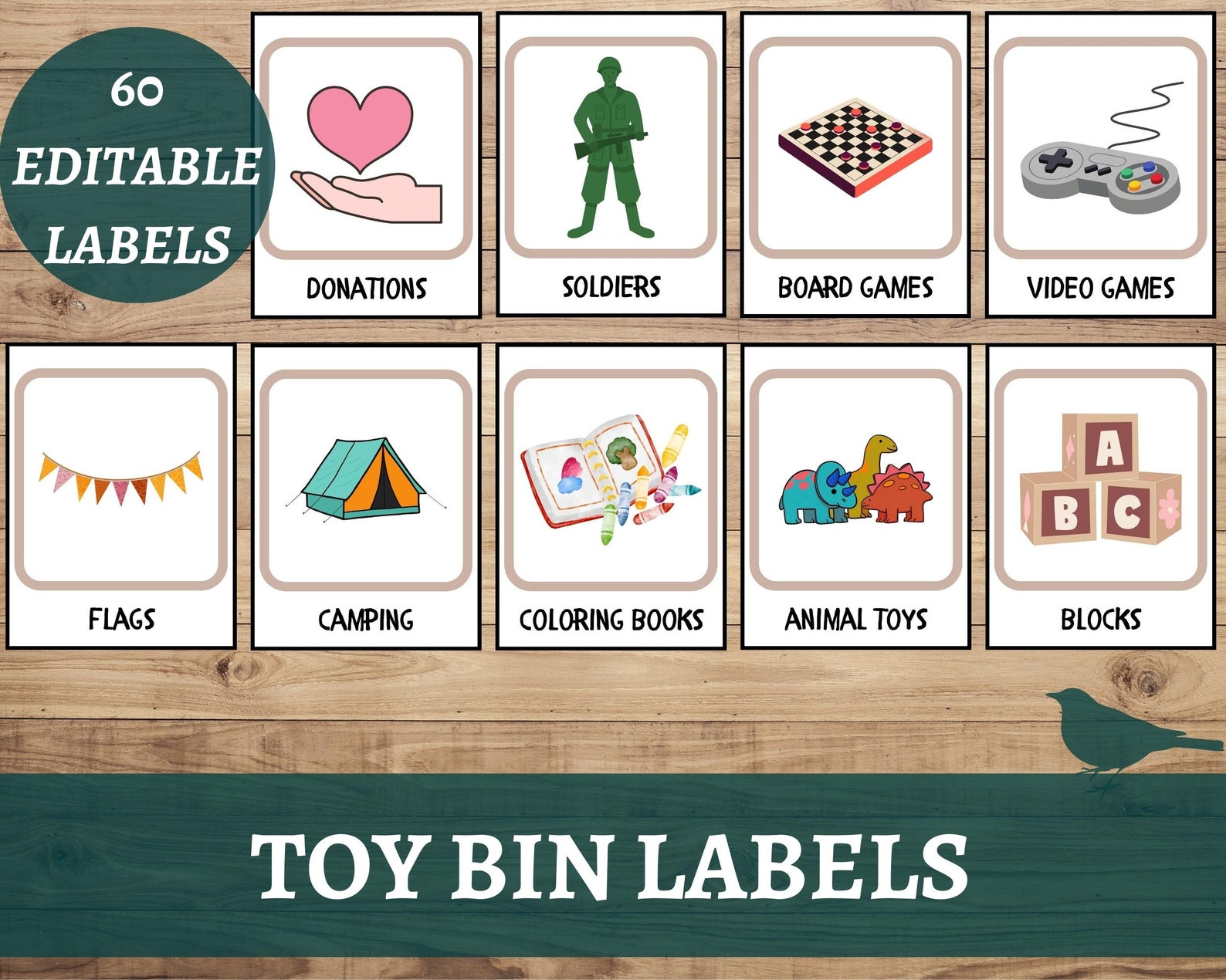 Editable Printable Toy Trofast Bin Storage Labels Print, Kids Room Toy ...