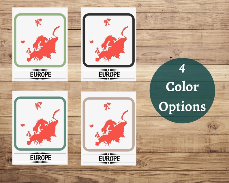 Continents Flash Cards Geography Geology Print World Map - Etsy