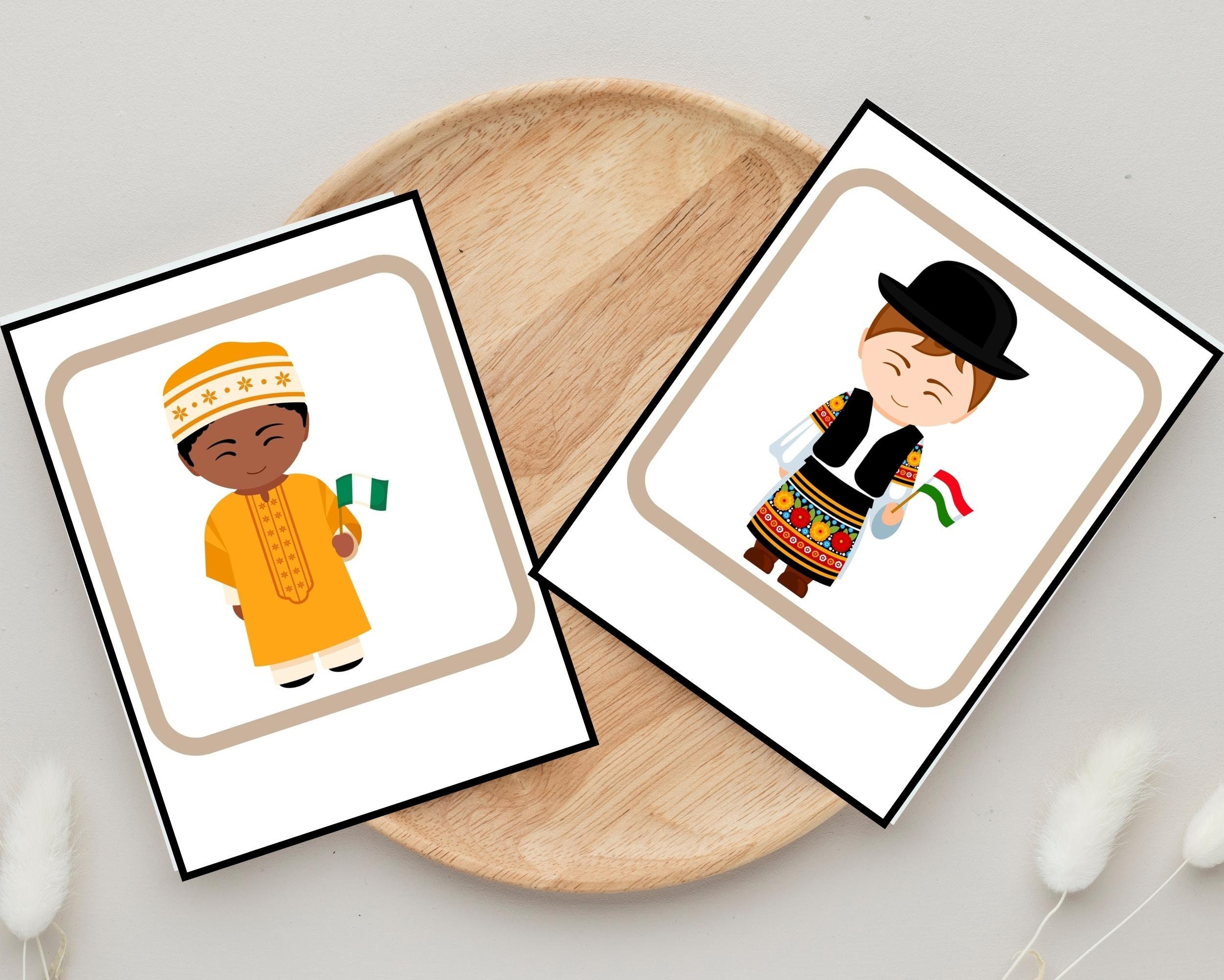 Hello Around the World Flag Flashcards With Kids, Country and Flag ...
