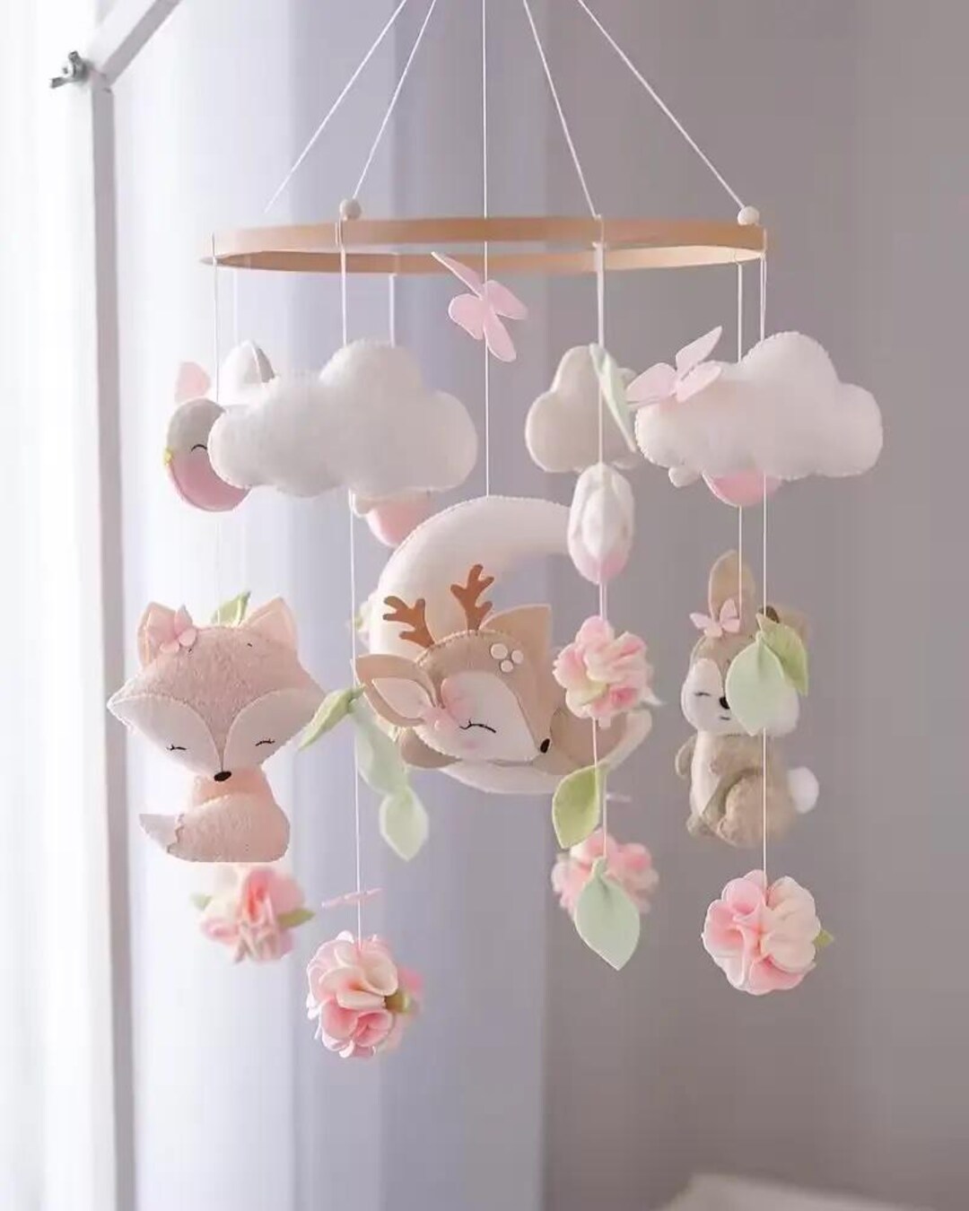 DEER BABY MOBILE, Girl Baby Mobile, Nursery Mobile, Mobile Bebe - Etsy