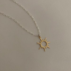 Goldfield Sun Necklace Silver Sun Gold Pendant , Gold Sun Silver Sun ...