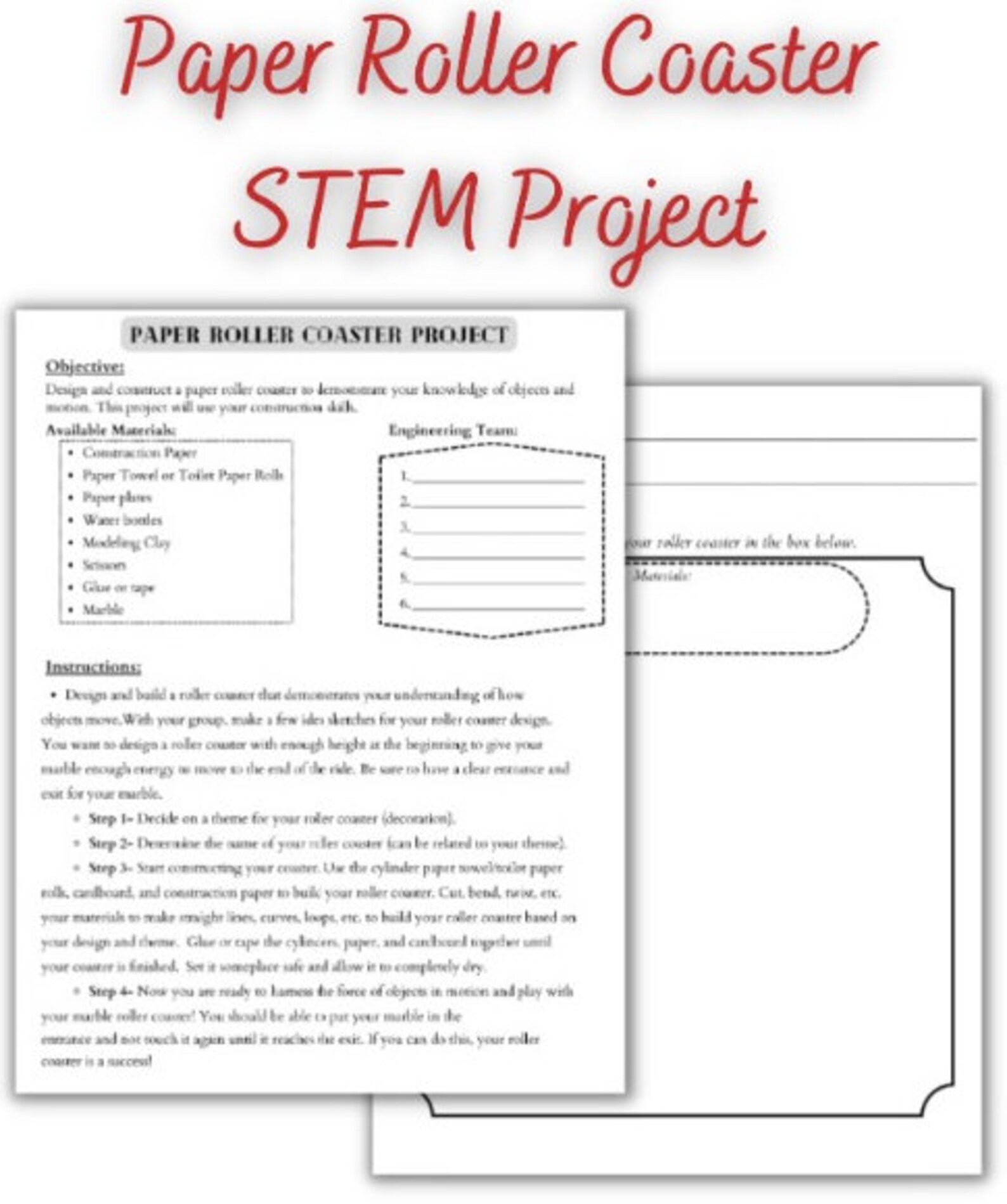 Paper Roller Coaster Project - Etsy
