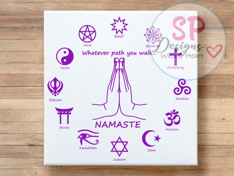 Namaste Sign Circle Design, Digital Vector Files, Svg, Eps, Png, Dxf ...