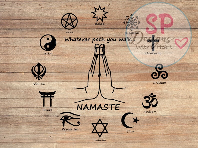 Namaste Sign Circle Design Digital Vector Files Svg Eps - Etsy