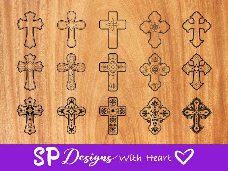Cross Designs 11-15, Digital Vector Files, Svg, Eps, Png, Dxf, Jpg, CNC ...