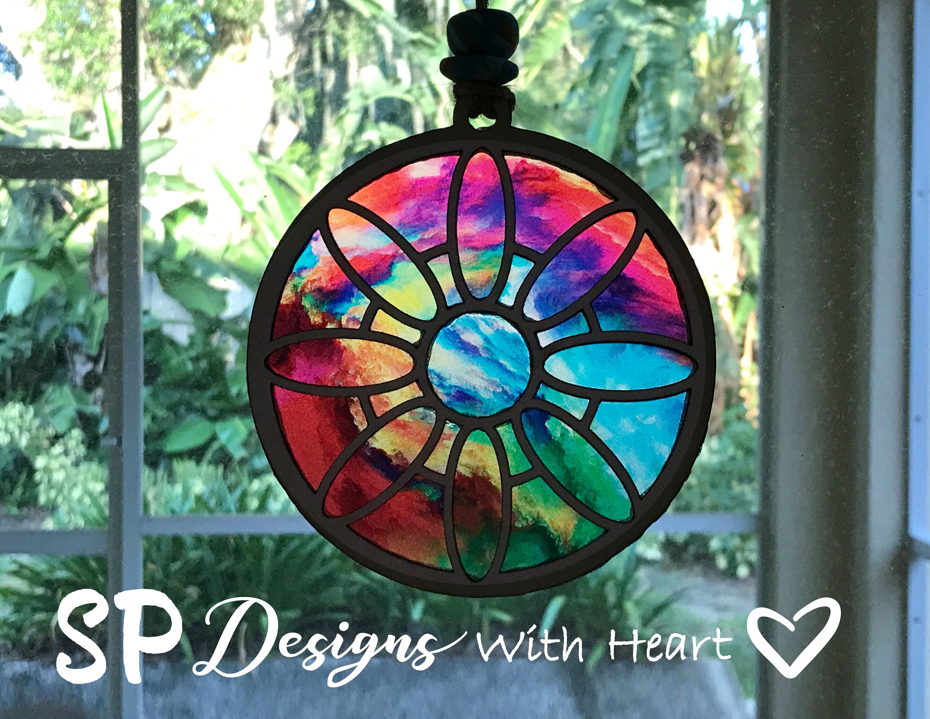 Floral Suncatcher Designs 1-5, Digital Vector Files, Svg, Eps, Png, Dxf ...