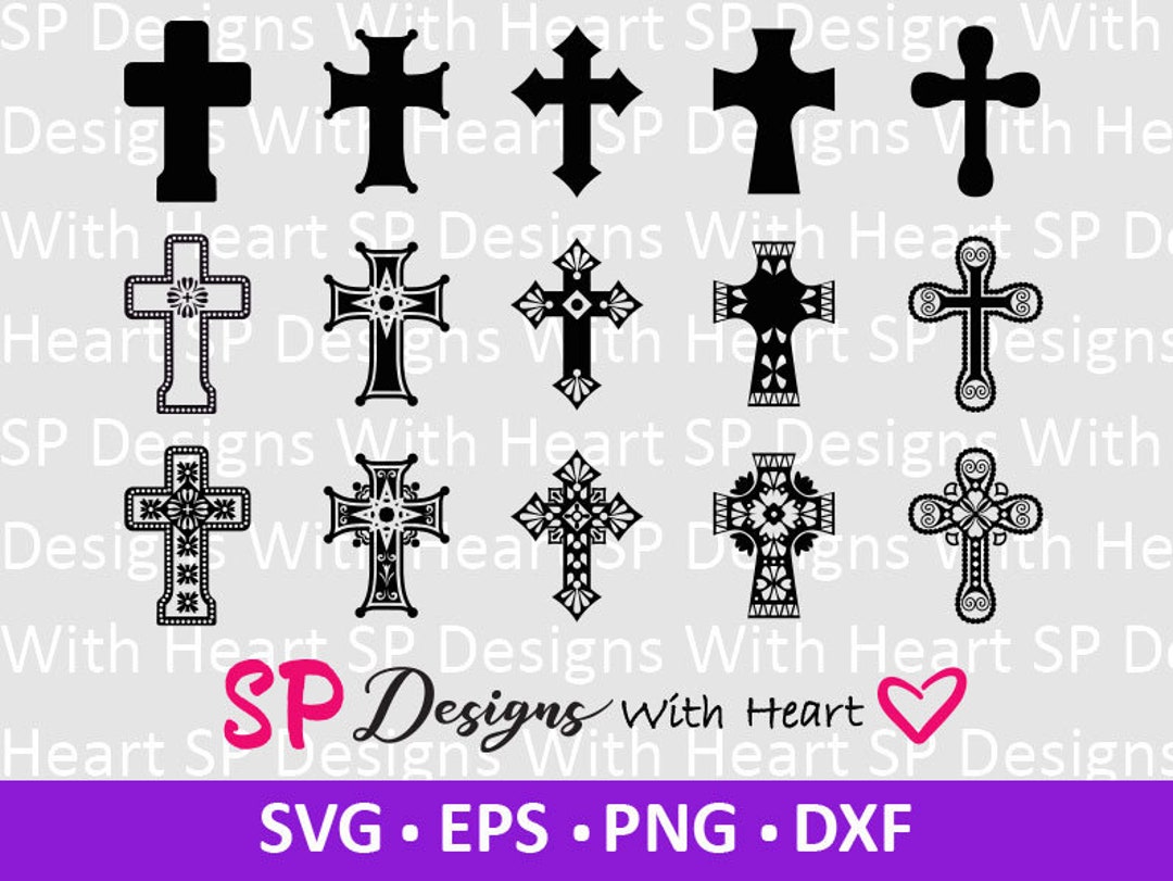 Cross Designs 6-10, Digital Vector Files, Svg, Eps, Png, Dxf, Jpg, CNC ...