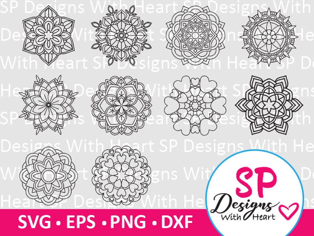Mandalas 31-40, Digital Vector Files, Svg, Eps, Png, Dxf, Jpg, CNC ...