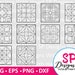 Quilt Block Designs 101-105, Digital Vector Files, Svg, Eps, Png, Dxf ...
