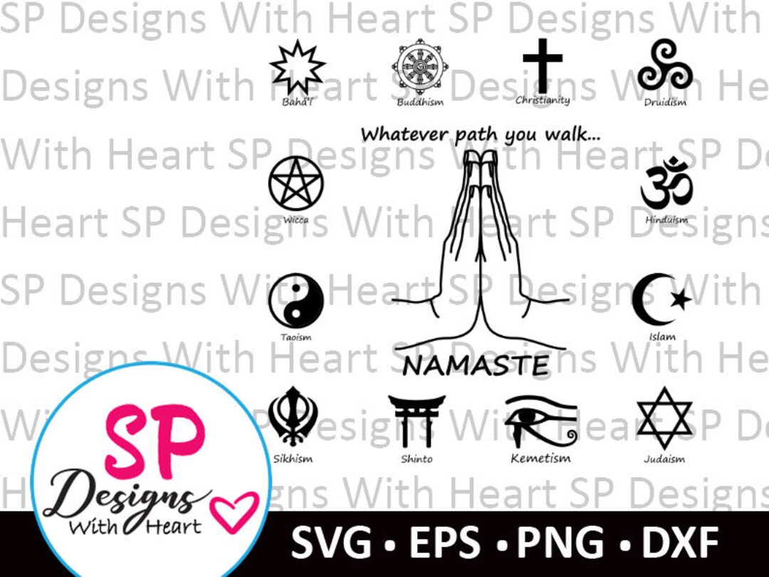Namaste Sign Square Design, Digital Vector Files, Svg, Eps, Png, Dxf ...