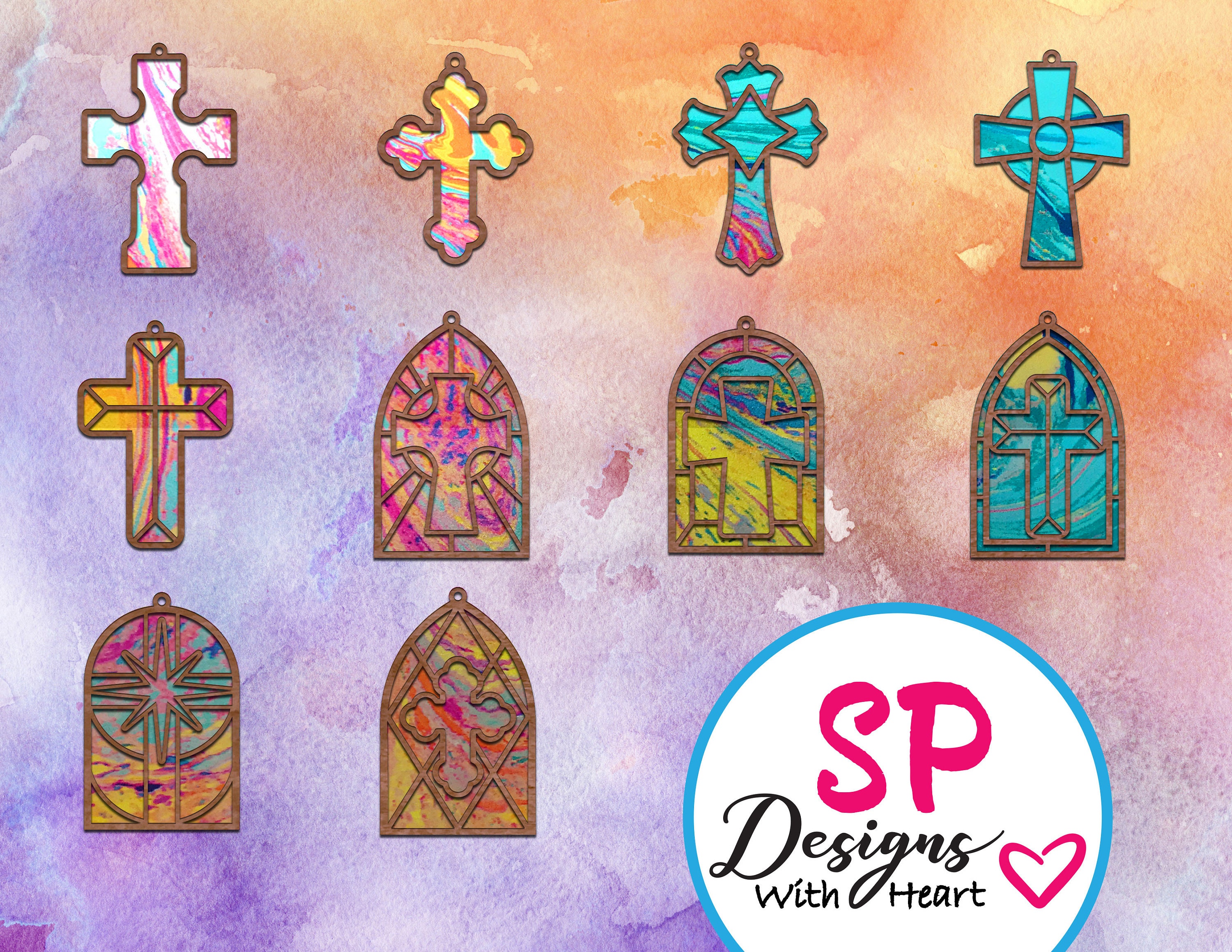 Crosses Suncatcher Designs 21-30, Digital Vector Files, Svg, Eps, Png ...