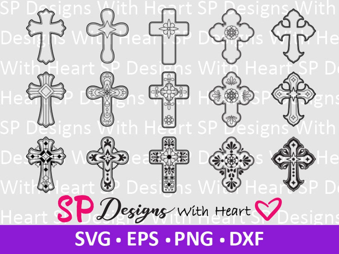 Cross Designs 11-15, Digital Vector Files, Svg, Eps, Png, Dxf, Jpg, CNC ...