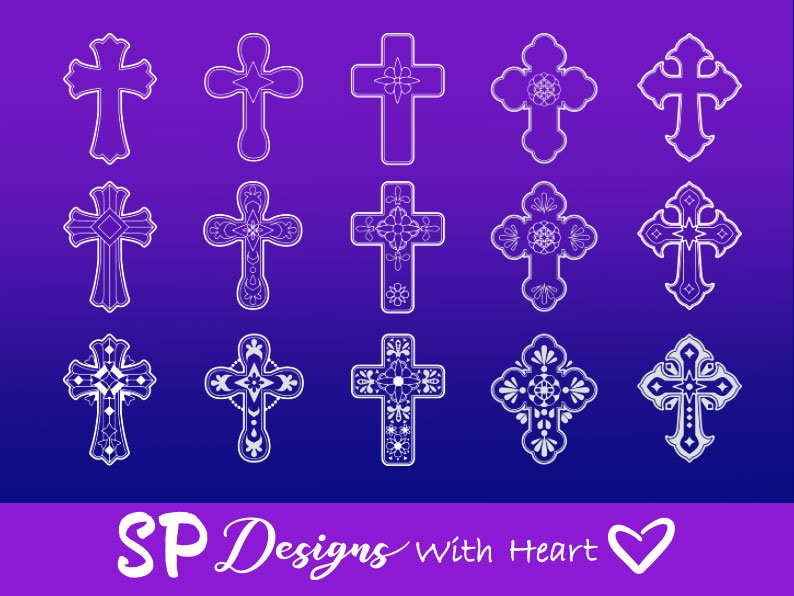 Cross Designs 11-15, Digital Vector Files, Svg, Eps, Png, Dxf, Jpg, CNC ...
