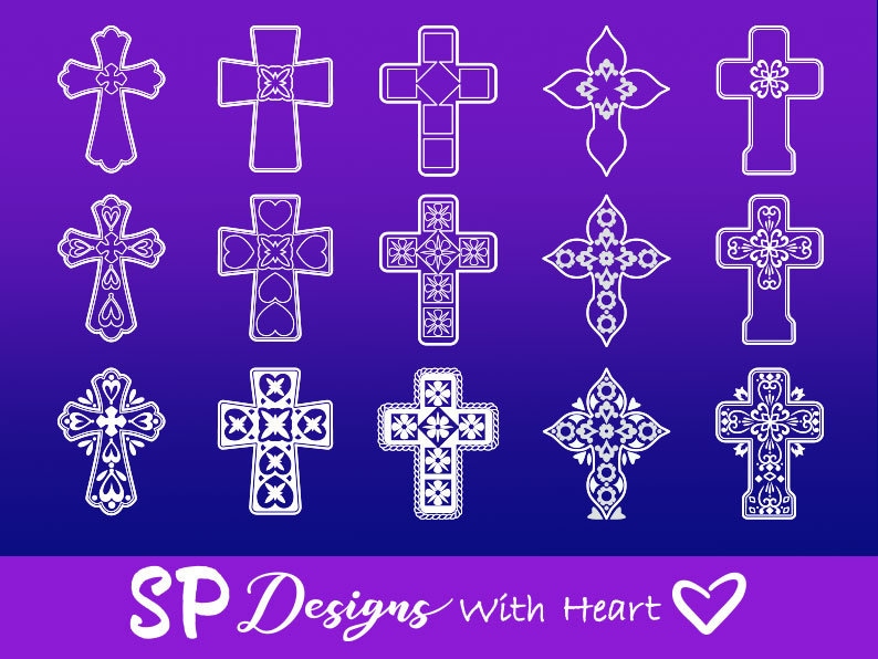 Cross Designs 16-20, Digital Vector Files, Svg, Eps, Png, Dxf, Jpg, CNC ...