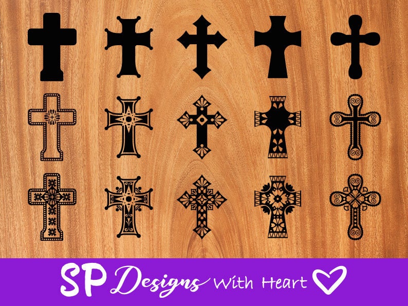 Cross Designs 6-10, Digital Vector Files, Svg, Eps, Png, Dxf, Jpg, CNC ...