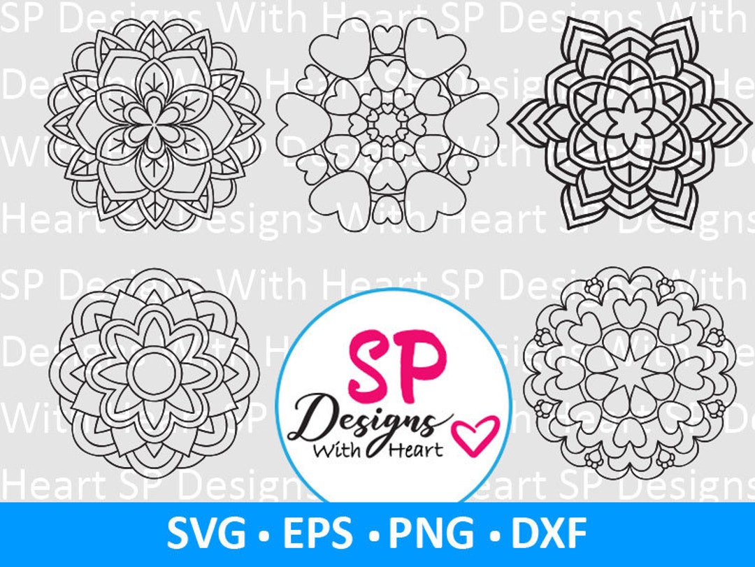 Mandalas 36-40, Digital Vector Files, Svg, Eps, Png, Dxf, Jpg, CNC ...