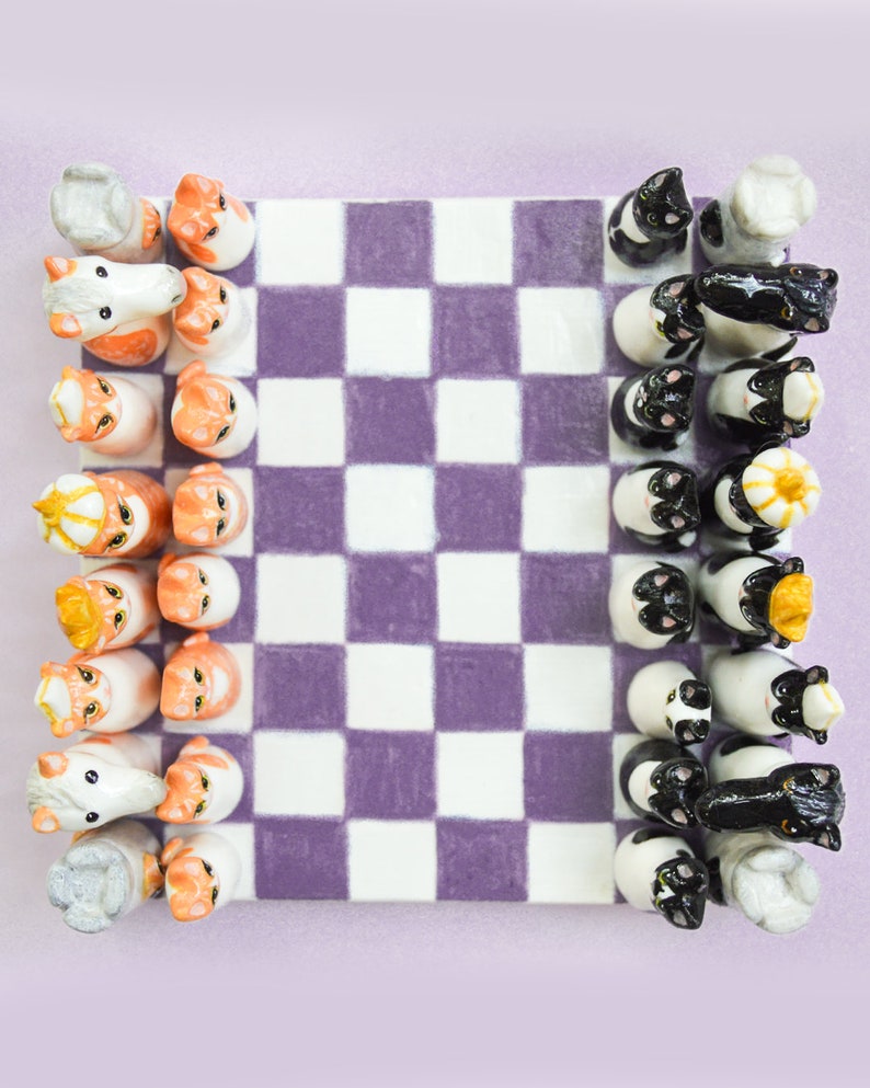 Cat Chess Set - Etsy