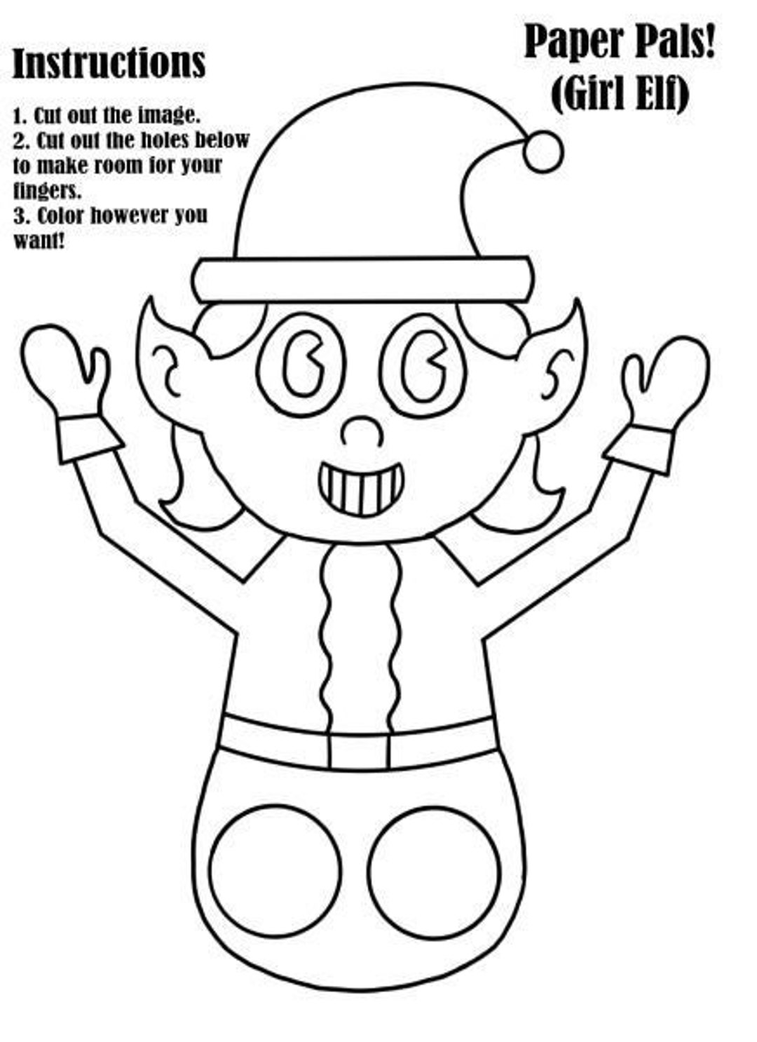 Paper Pals - Girl Elf! - Etsy