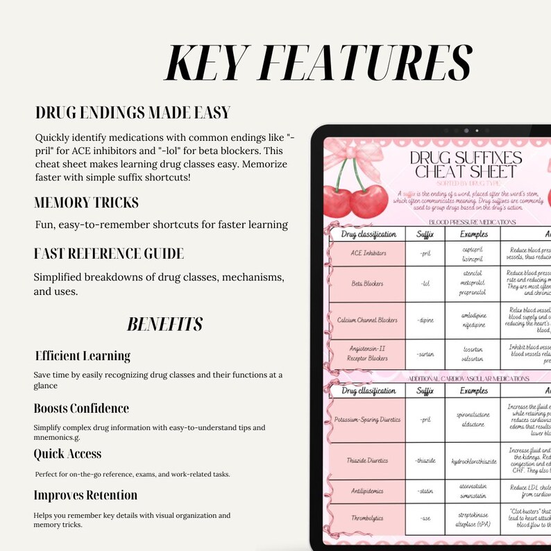 Pharmacy Cheat Sheet, Editable Template, Drug Flash Cards, Medications ...