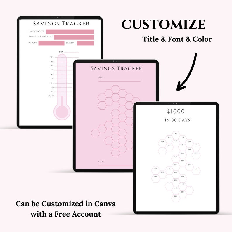 Savings Tracker Printable Savings Challenge Binder Budget Planner ...