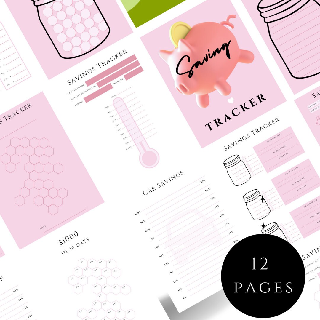 Savings Tracker Printable Savings Challenge Binder Budget Planner ...