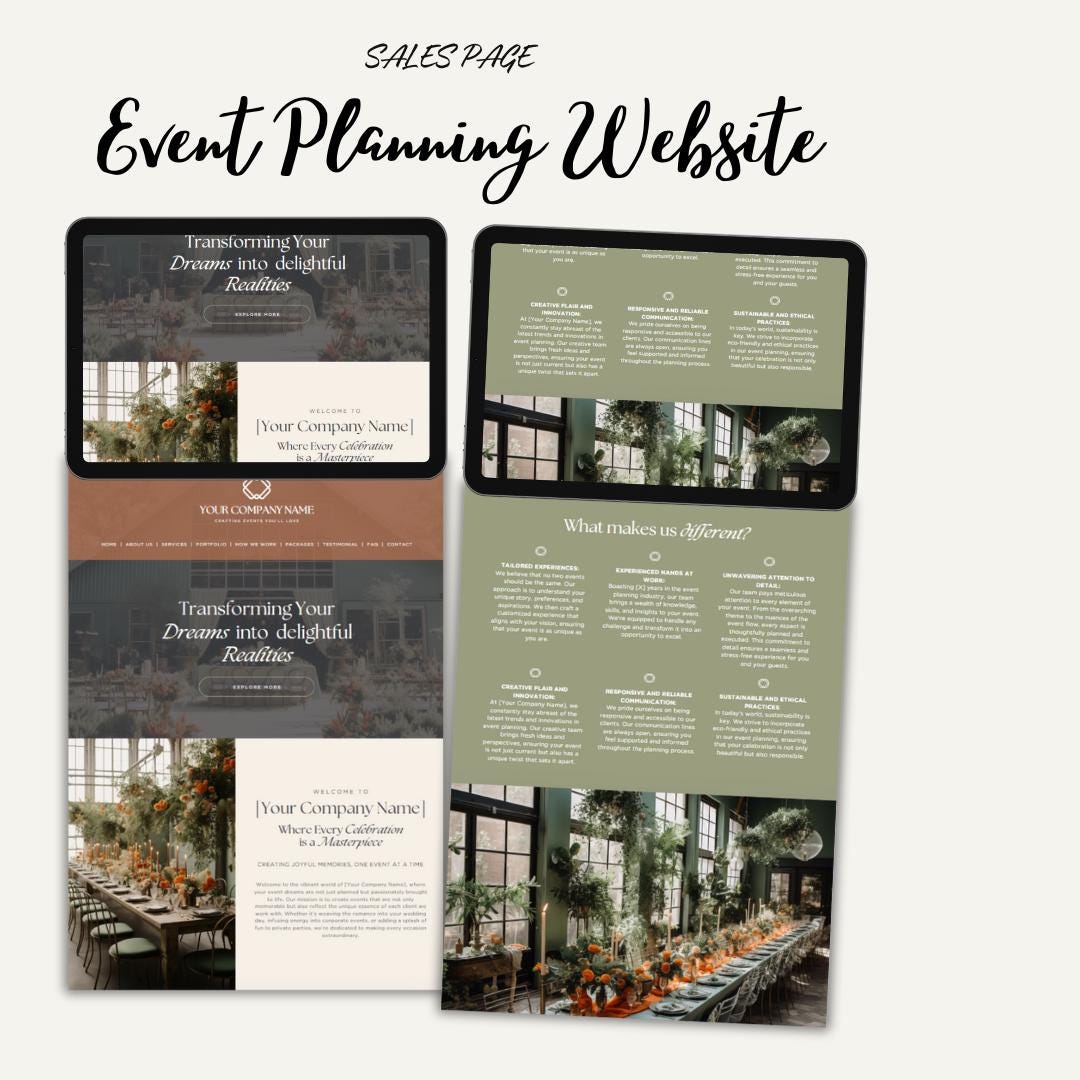 Event Planning Website Template, Event Website, Event Planner, Canva ...