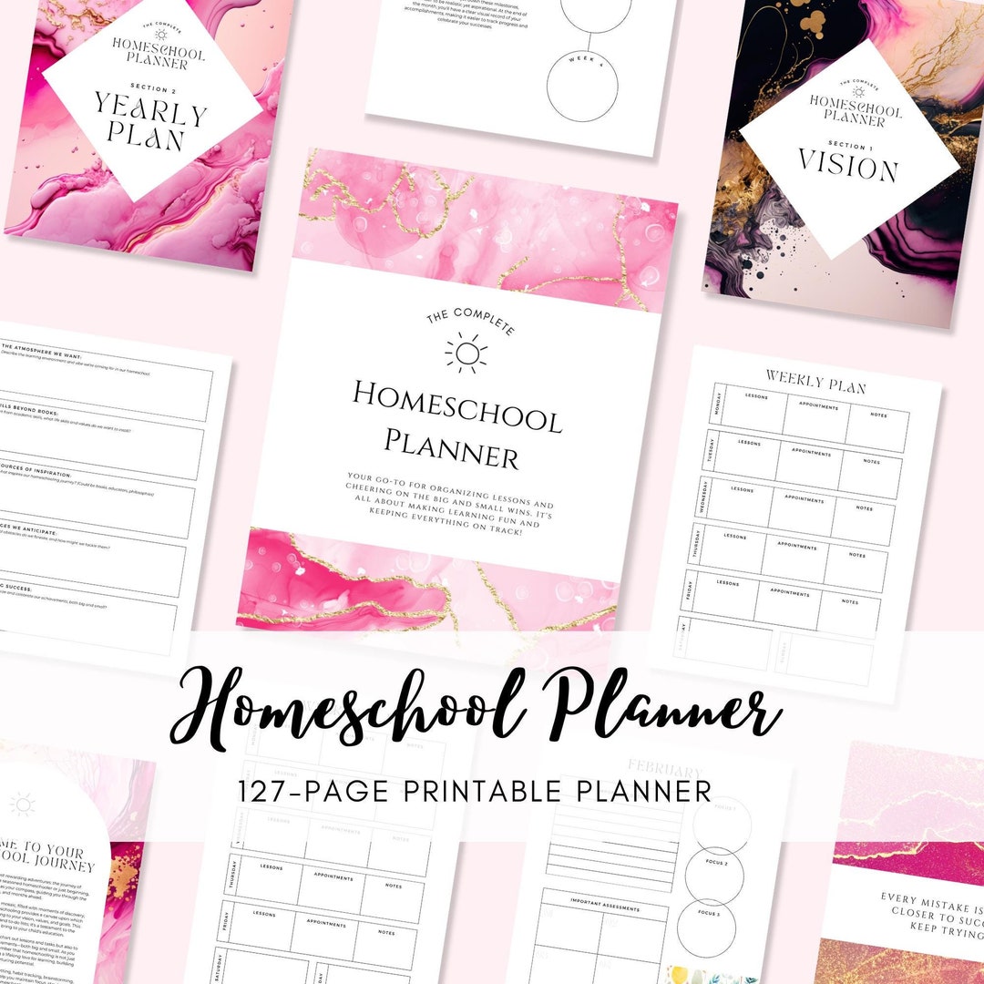 Homeschool Planner, Daily Schedule, Lesson Plan Template, Academic ...